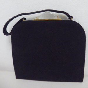 Koret | Bags | Koret Black Suede Lucite Dress Bag Purse Vintage Gold ...